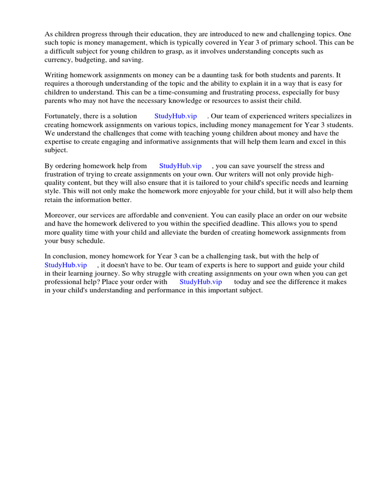 Money Homework For Year 3 | PDF | Worksheet | Money