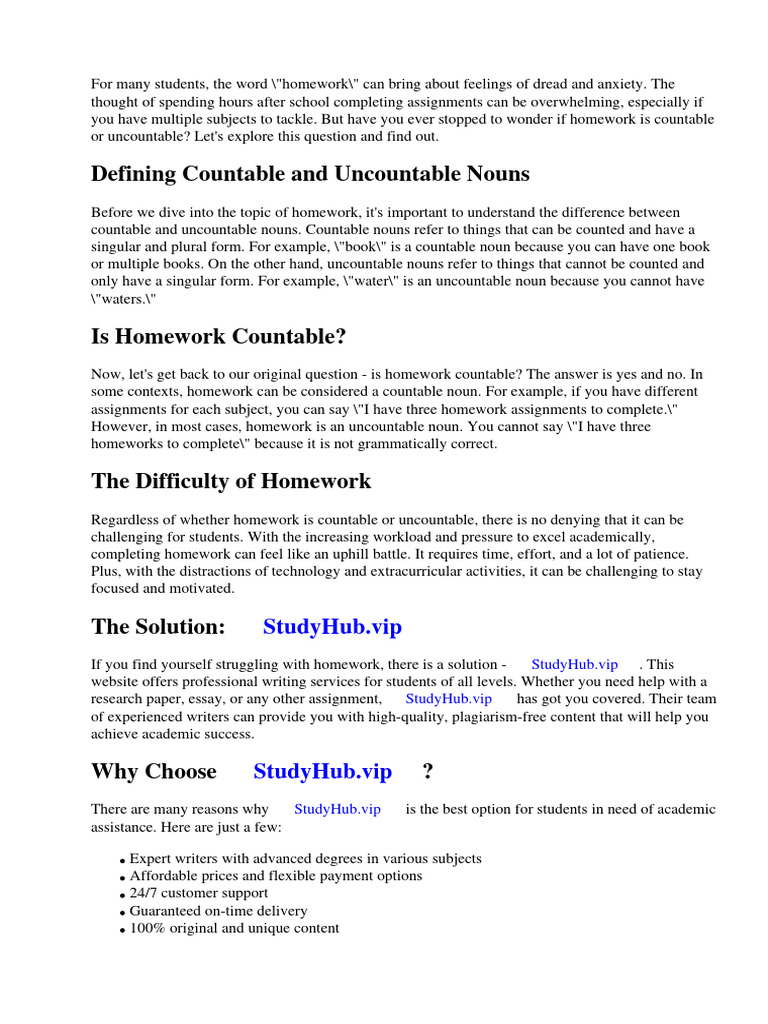 Homework Es Countable or Uncountable | PDF | Noun | Grammatical Number