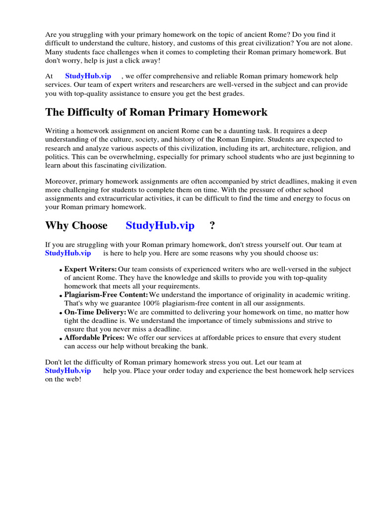 Roman Primary Homework Help | Download Free PDF | Roman Empire | Roman ...