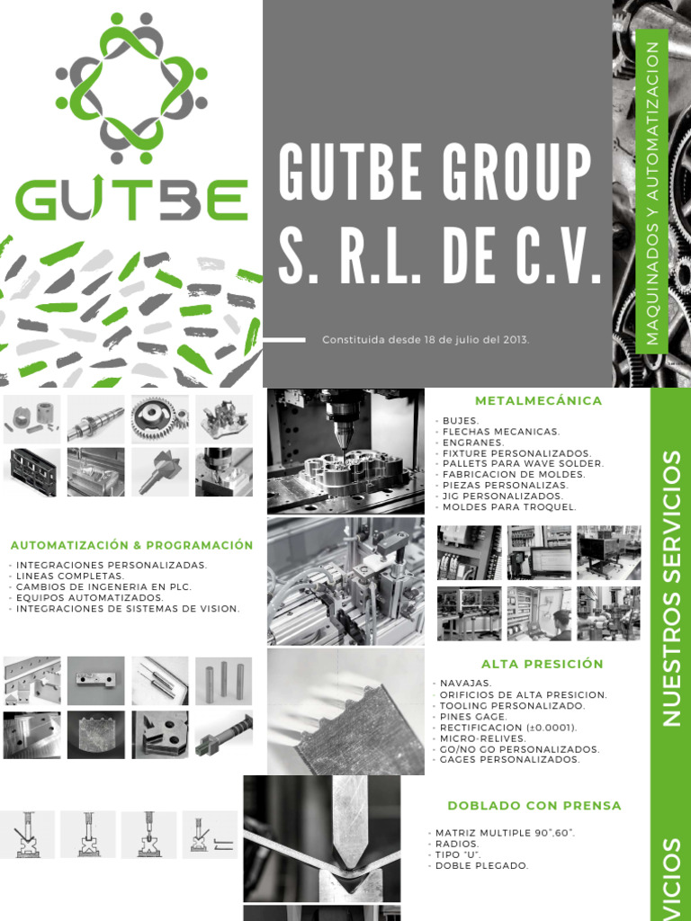 Presentacion de Servicios - Maquinados Gutbe | PDF