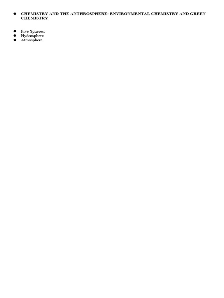 Chemistry and The Anthrosphere | PDF | Carbon Dioxide | Photosynthesis