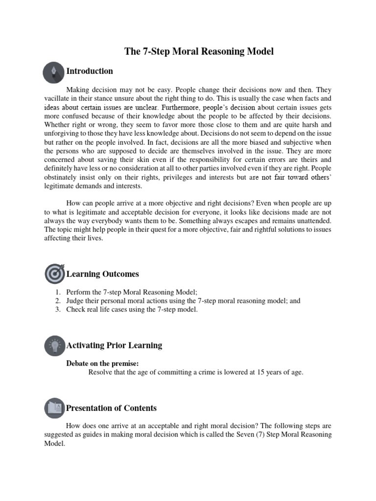 12 The 7 Steps Moral Reasoning Model | Download Free PDF | Reason ...