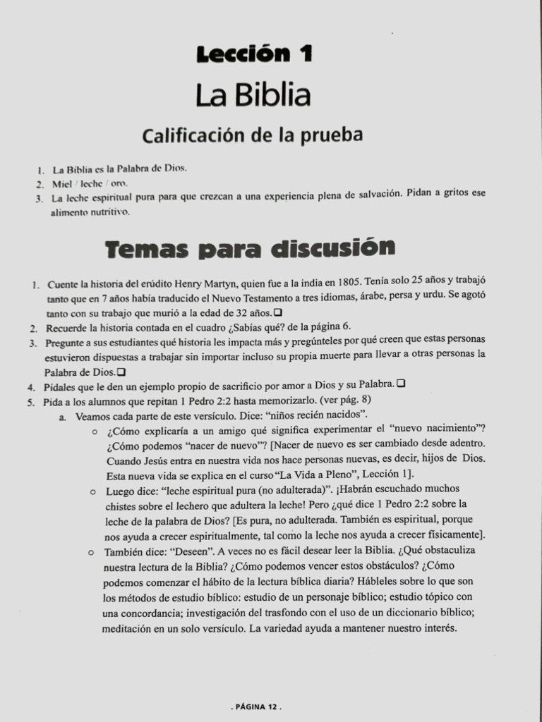 Maestros Exploradores de La Biblia Lección 1 A 10 | PDF