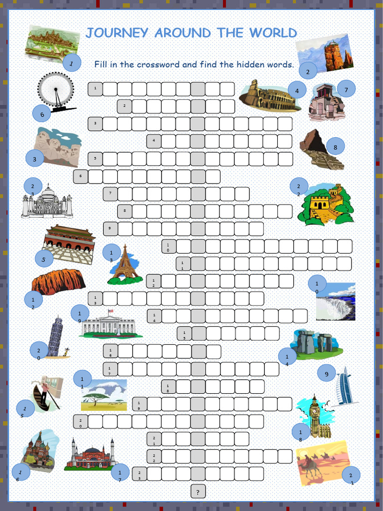Journey Around the World Crossword | PDF | Games Of Mental Skill | Word ...