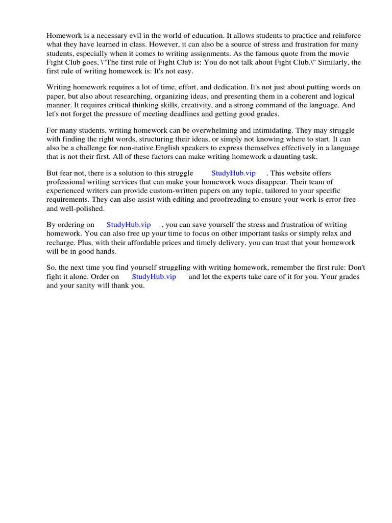 Fight Club Homework Quote | PDF