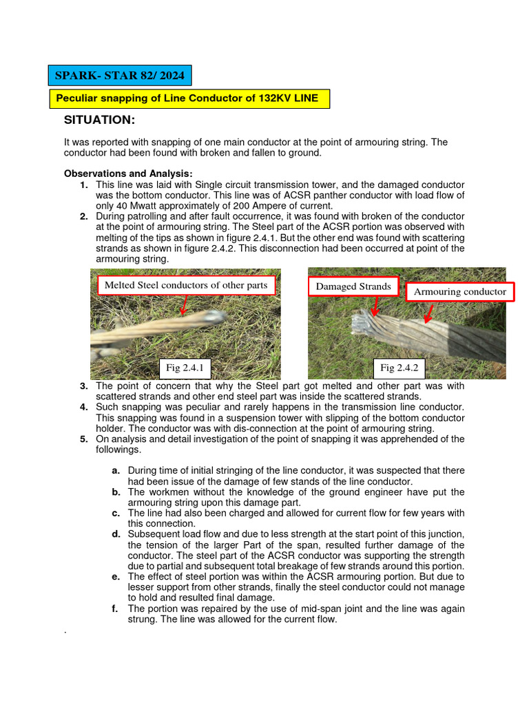 20240405 SPARK STAR-82 Peculiar Conductor snapping | PDF | Electrical ...