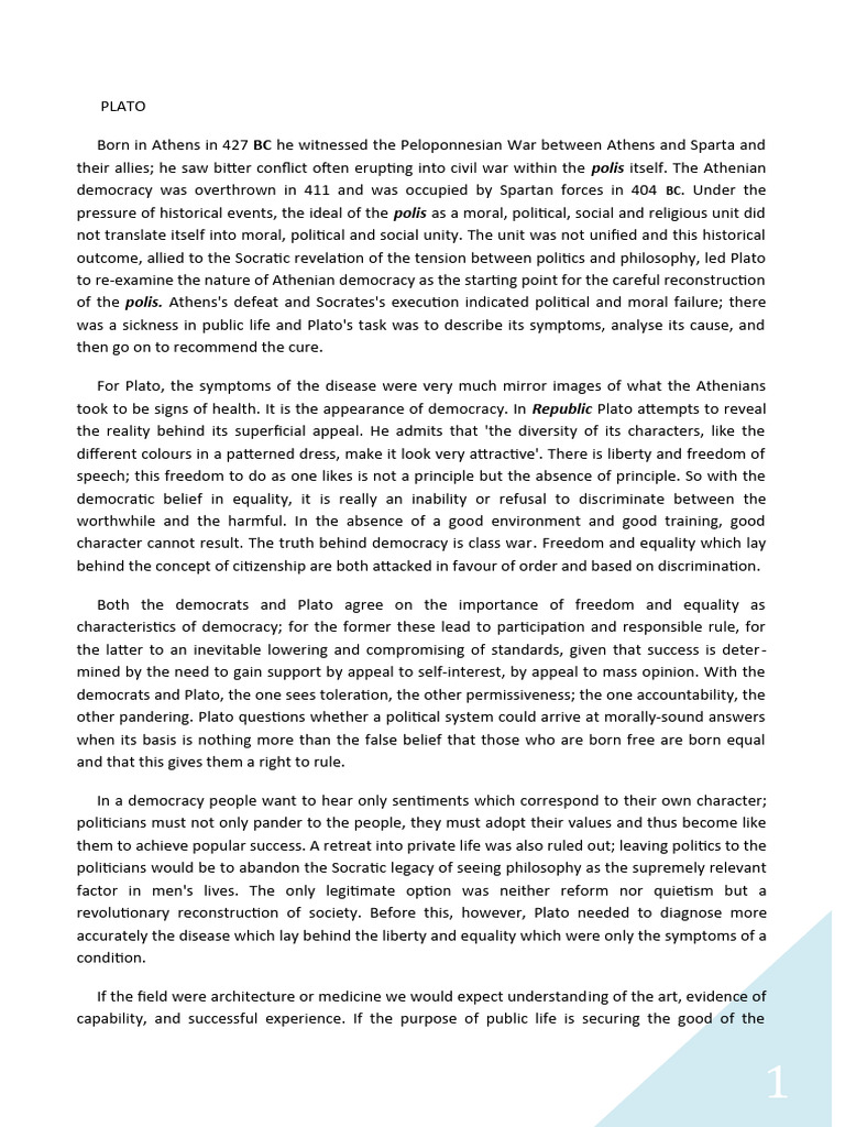 PLATO | PDF | Socrates | Reason