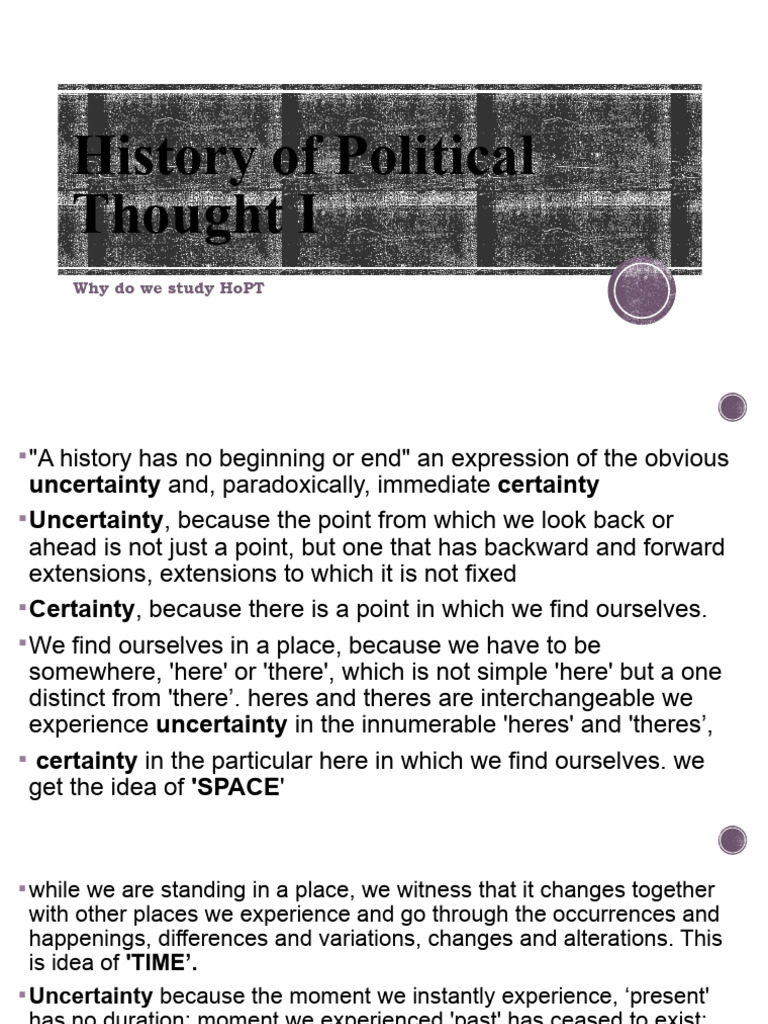 POLS 417 Lect 1 | PDF | Thought | Knowledge