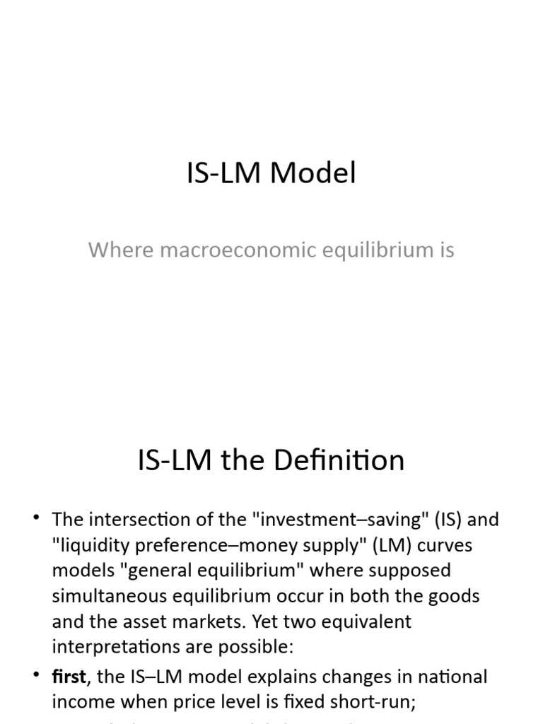 IS-LM Model | PDF | Trade | Economies