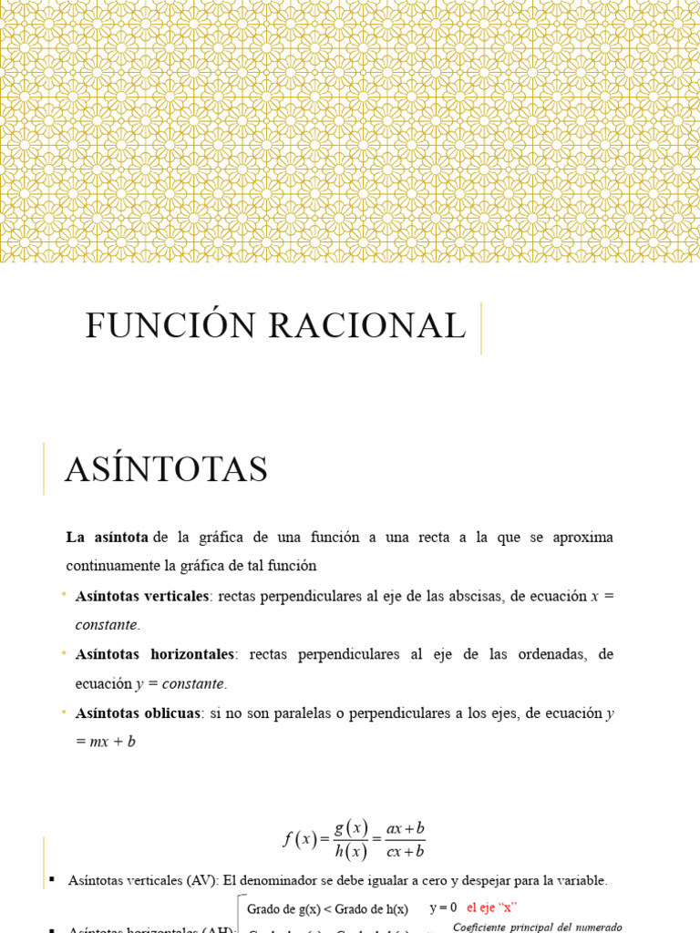 Clase 08 FunciÃ N Racional | Descargar gratis PDF | Asíntota | Línea ...