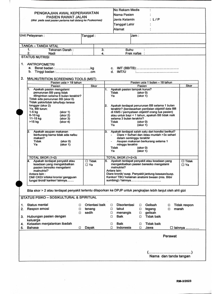 Kajian Awal Perawat Poli Umum | PDF
