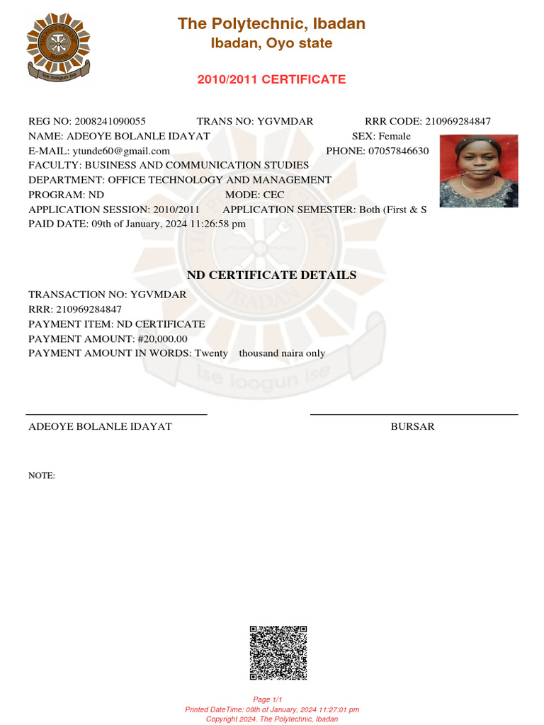 The Polytechnic, Ibadan | PDF