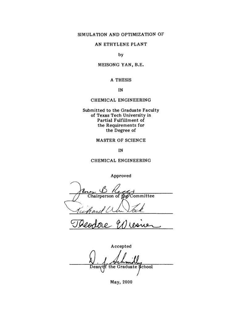 Simulation and Optimization of An Ethylene Plant | PDF | Cracking ...