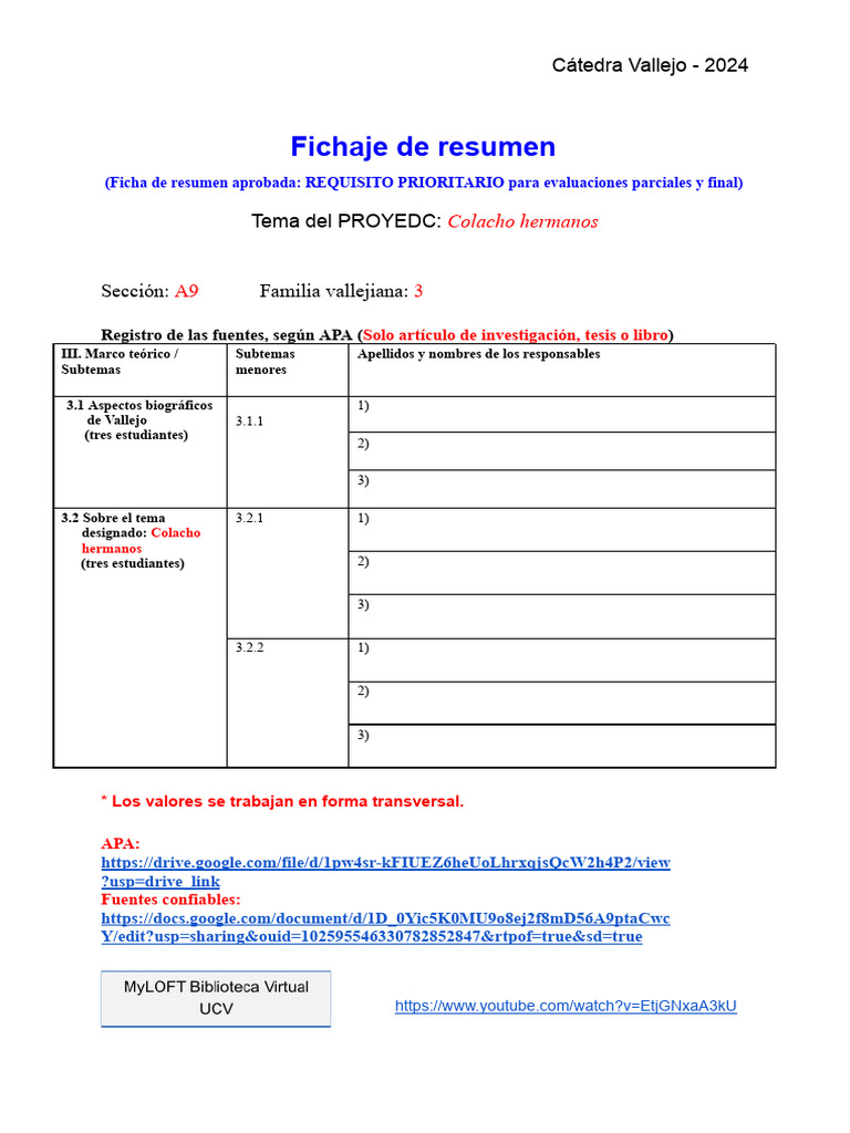 Modelo S1-S3 - Formato de La Ficha de Resumen - 2024 I | PDF ...