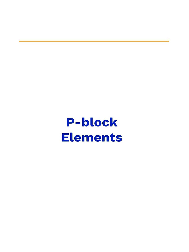 P Block Elements | PDF