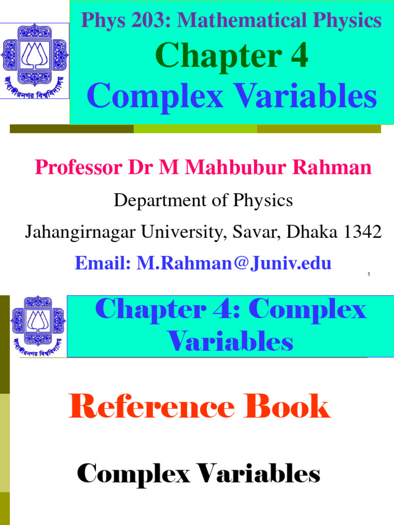 Chapter 4-Complex Variables (Part 2) | PDF | Complex Number | Complex ... Chapter 4-Complex Variables (Part 2) | PDF | Complex Number | Complex ...