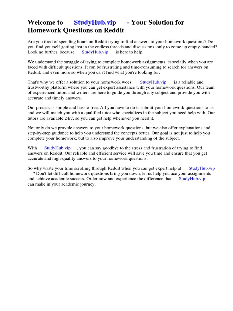 Homework Questions Reddit | PDF | Homework | Advertising