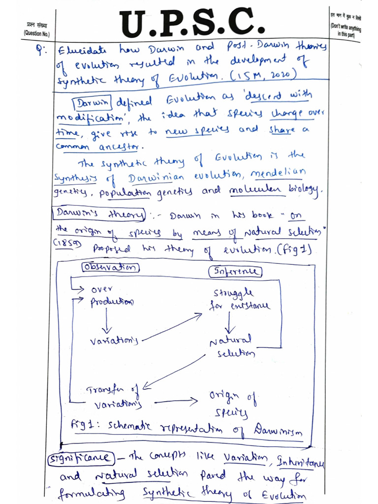 Synthetic Theory of Evolution | PDF