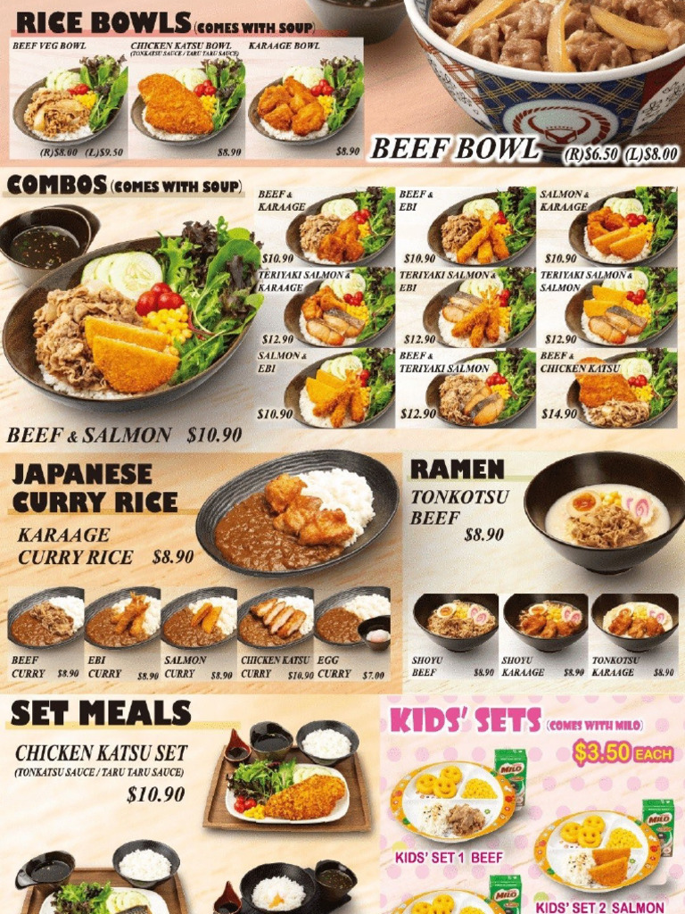 Yoshinoya Menu1 | PDF