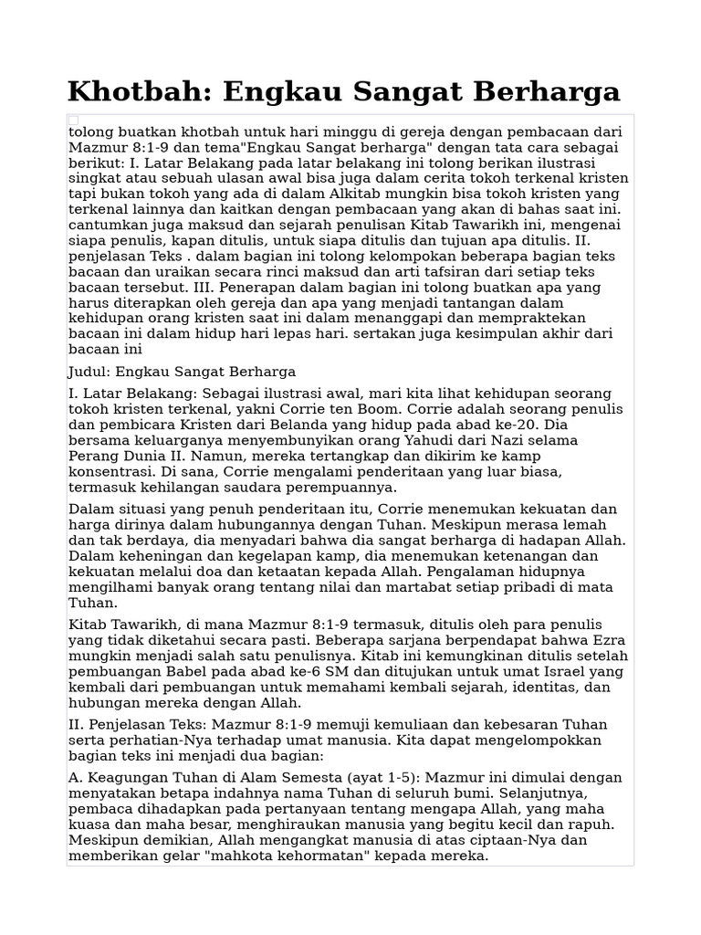 Mazmur 8 - 1-9 | PDF | Filsafat | Kajian Bahasa Asing