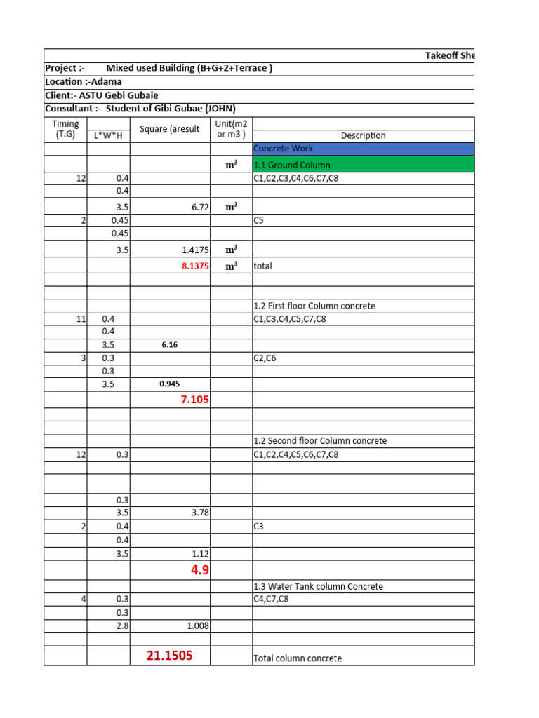 BoQ Template (AutoRecovered) | PDF | Buildings And Structures | Building