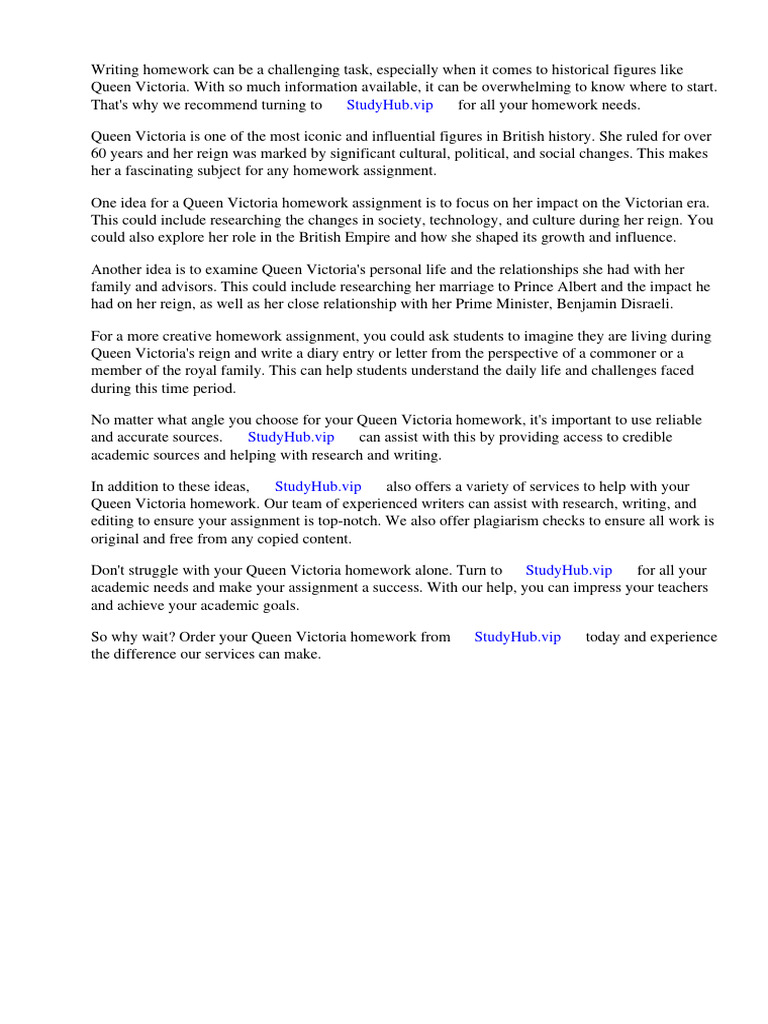 Queen Victoria Homework Ideas for KS2 | PDF | Queen Victoria | Homework