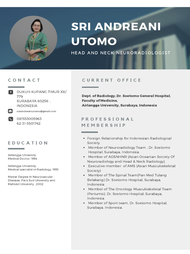 Dr. Sri Andreani CV | PDF