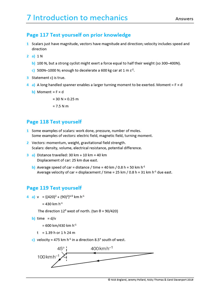 7 Introduction To Mechanics | PDF | Force | Velocity