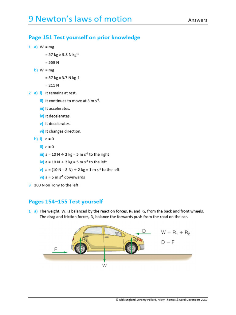 9 Newton S Laws of Motion | PDF | Force | Weight