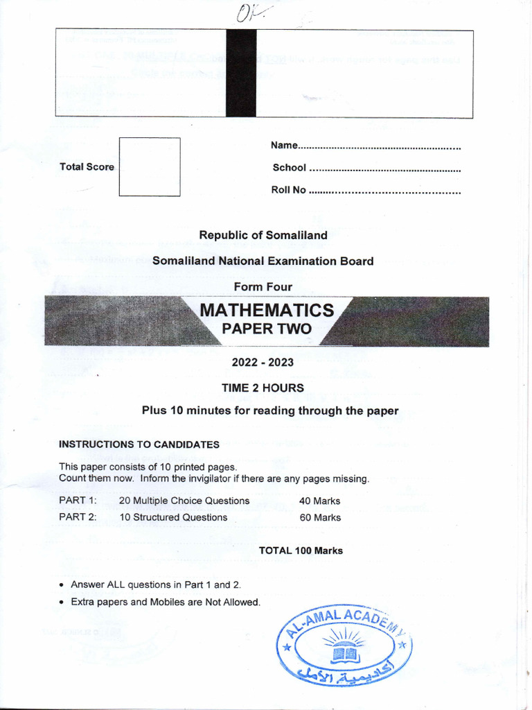 Maths Paper 2 2023 | PDF