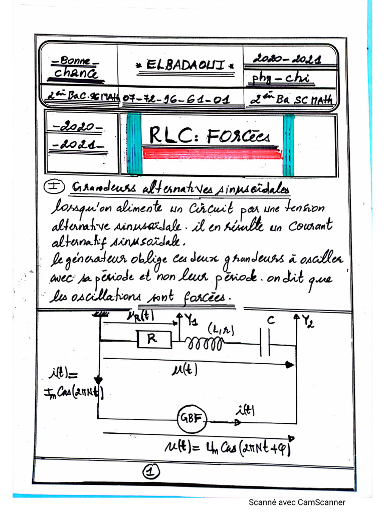 RLC Forcé Cours + Exos SM | PDF