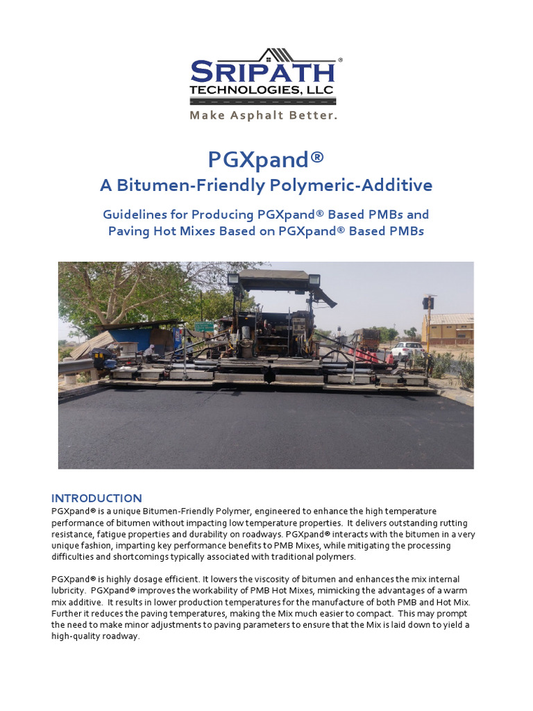PGXpand Polymer Blending Instructions A4 | PDF | Road Surface | Materials