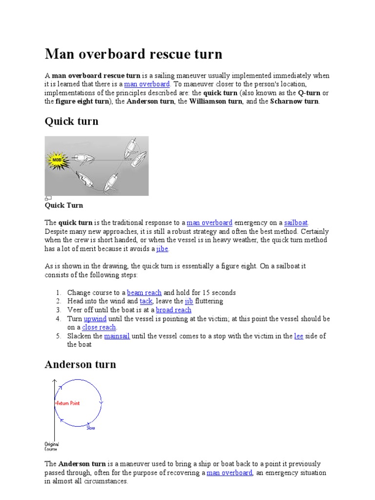 Man Overboard Rescue Turn | PDF | Watercraft | Ships