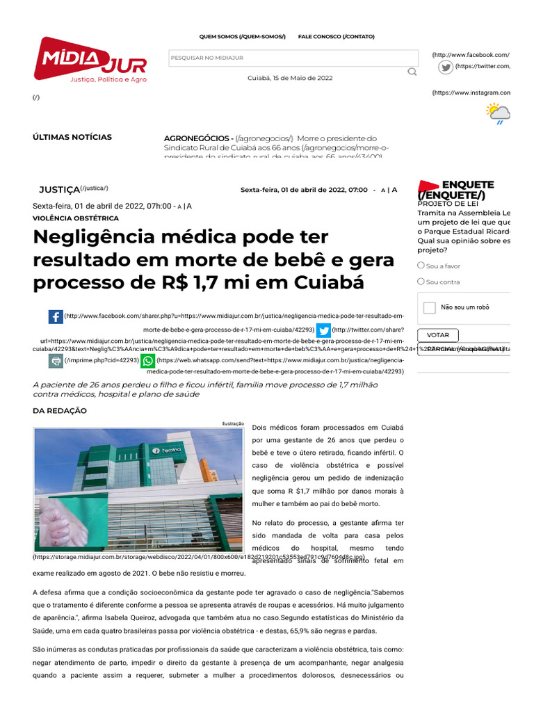 Reportagem - Caso Análogo - Negligência Médica Pode Ter Resultado em Morte de Bebê e Gera ...