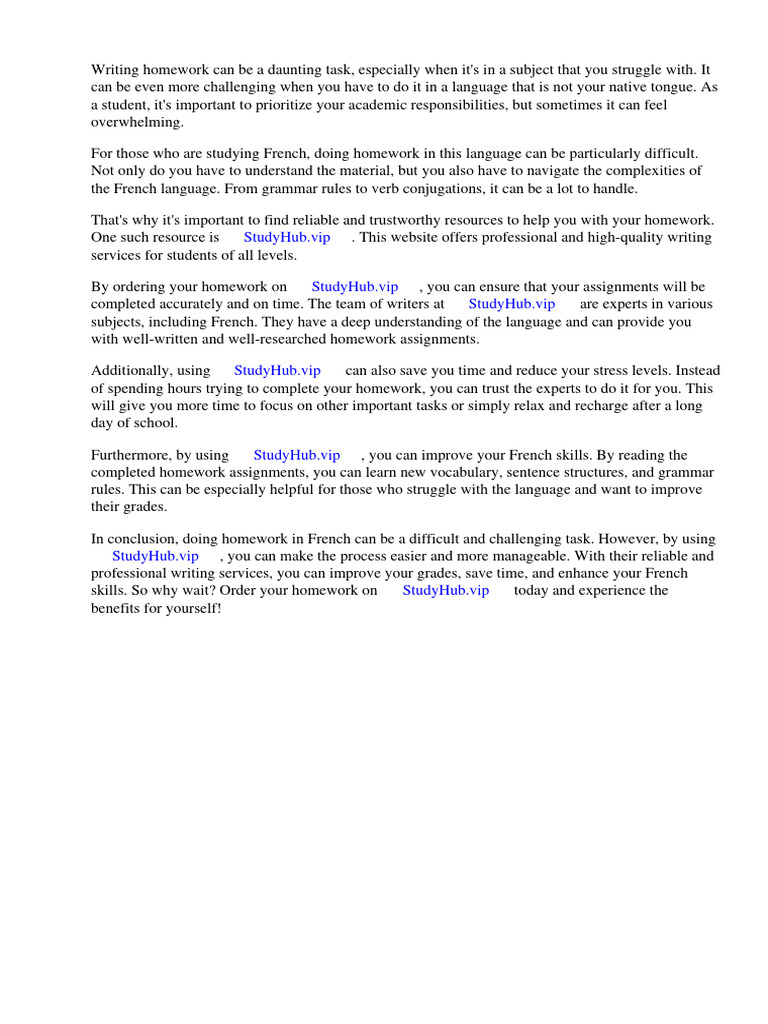 After School I Do My Homework in French | PDF | Homework | Teachers