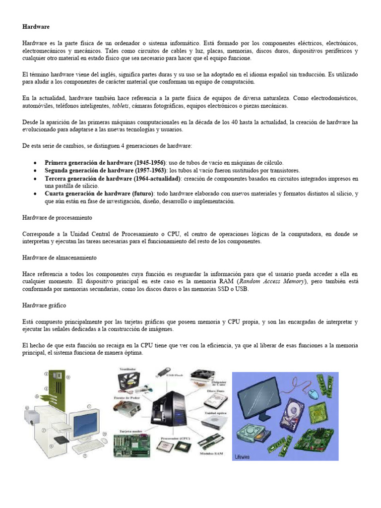 Hardware - Software | PDF | Hardware de la computadora | Software de la ...