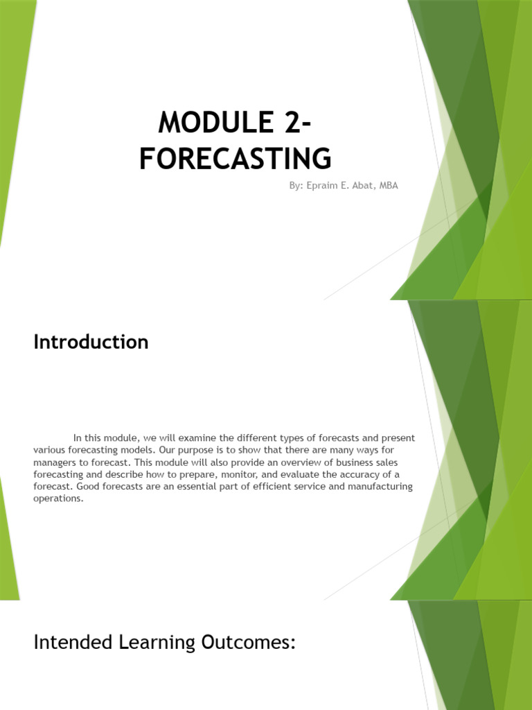 Module 2 - Forecasting | PDF | Forecasting | Time Series