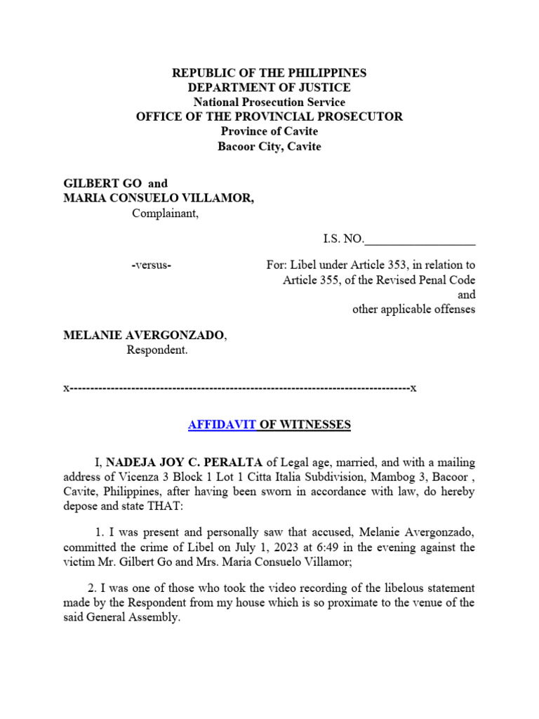 Case 1 | Download Free PDF | Affidavit | Legal Procedure