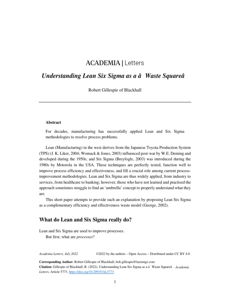Bob Gillespie | Download Free PDF | Six Sigma | Lean Manufacturing