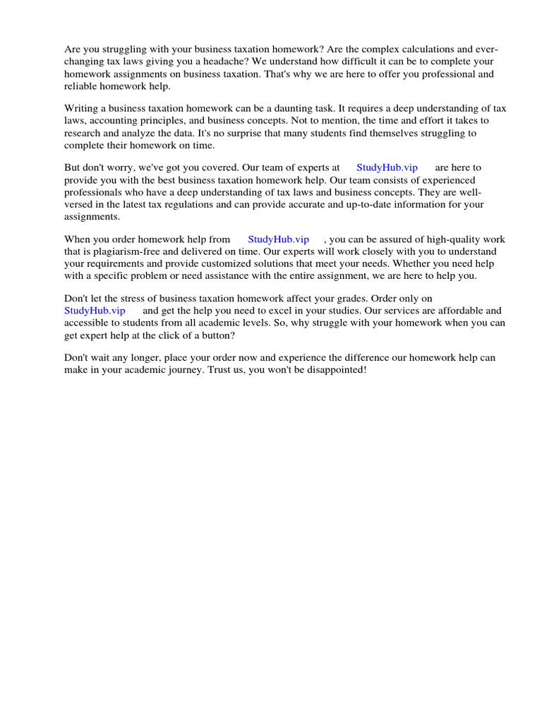 Business Taxation Homework Help | Download Free PDF | Taxes | Double ...