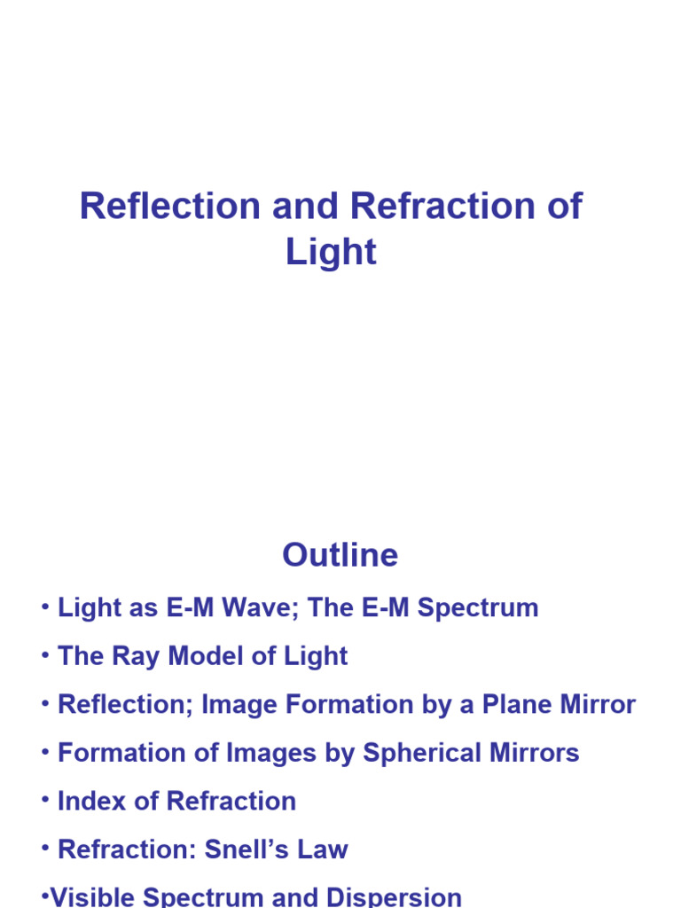 Reflection & Refraction of Light | PDF | Reflection (Physics) | Mirror