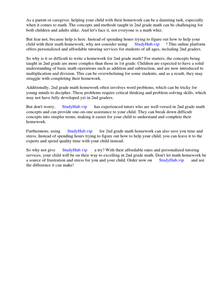 Math Homework Ideas For 2nd Grade | PDF | Worksheet | Homework