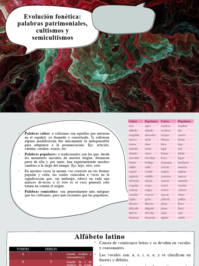 Evolución Fonética | PDF | Vocal | latín