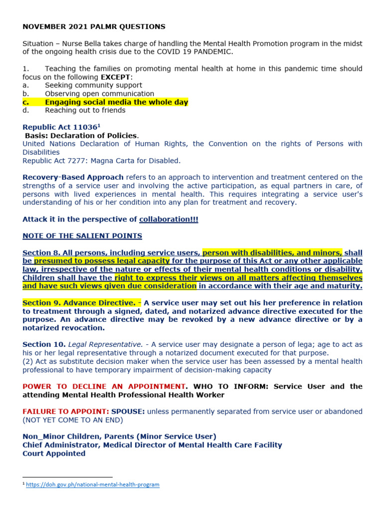 PALMAR Answer Keys | PDF | Nursing | Health Care