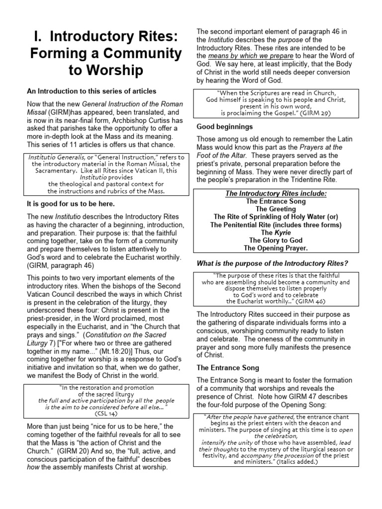 a-GIRM 03-Introductory Rites | PDF | Mass (Liturgy) | Penance