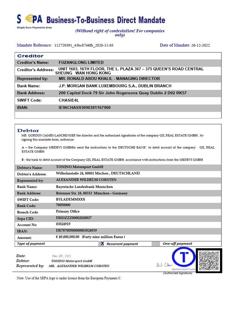 Mandate 49 Million Euros888-DRAFT 3 | PDF