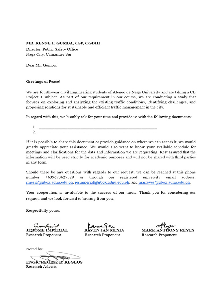 Pso - Request Letter | PDF