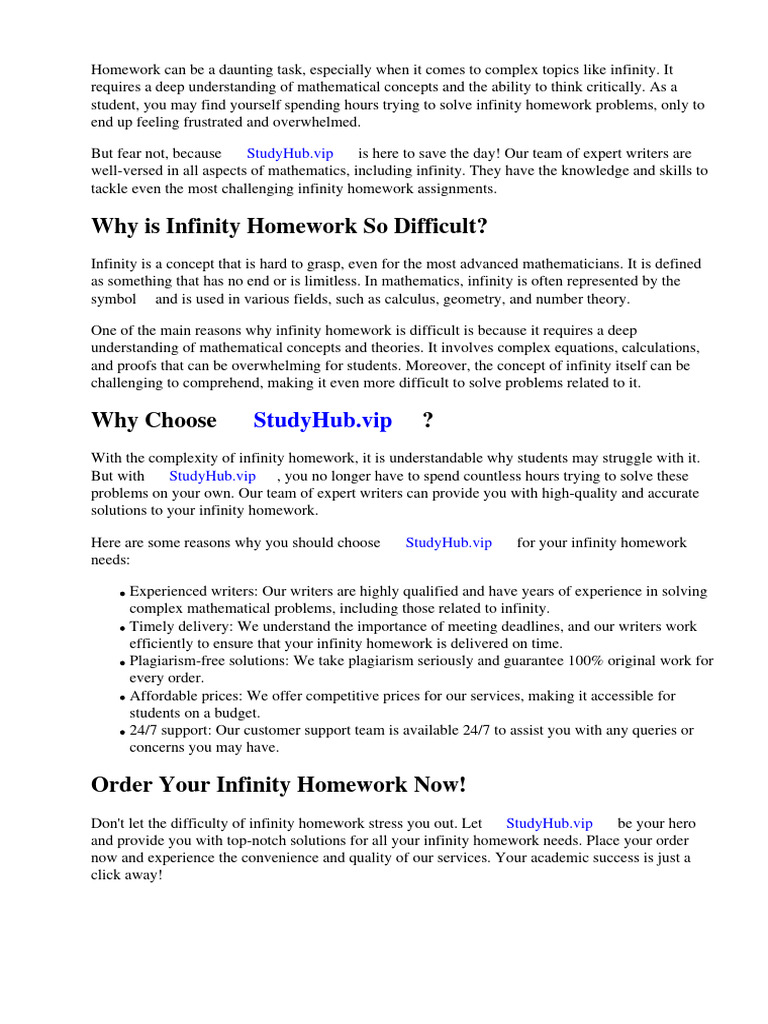 Infinity Homework Hero | PDF | Mathematics | Infinity