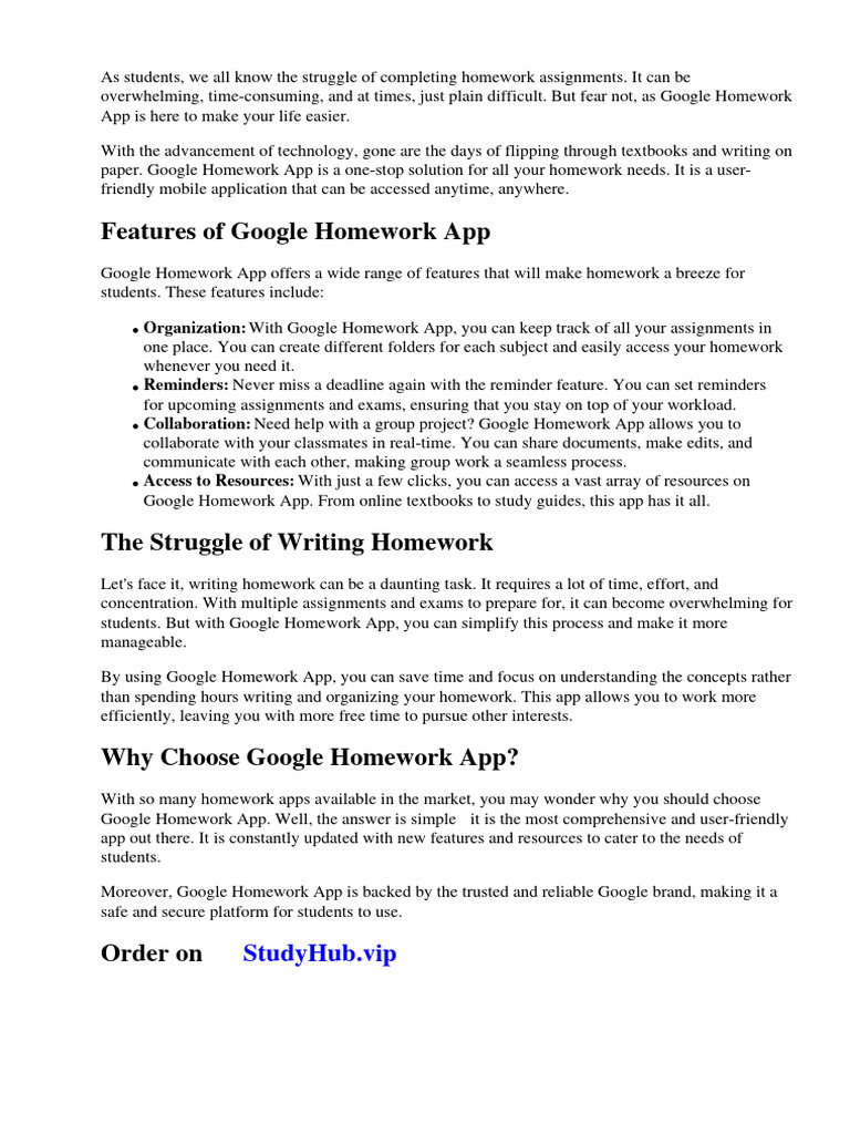 Google Homework App | PDF | Ios | Mobile App