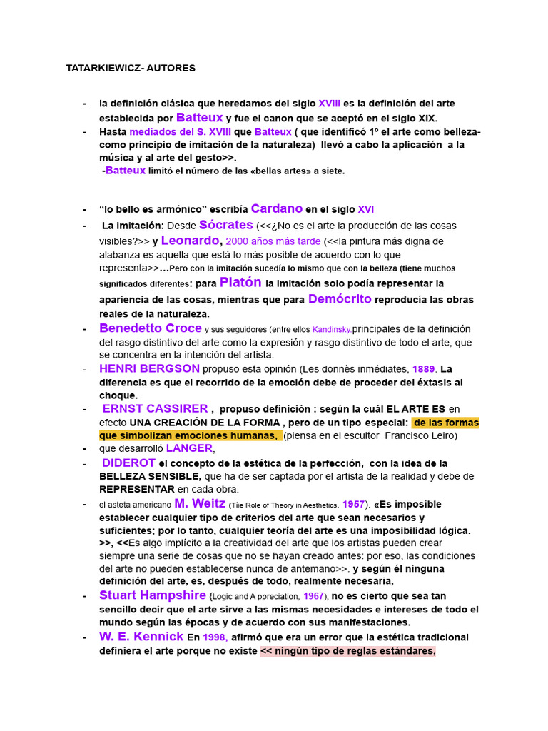 Tatarkiewicz - Autores | PDF | Belleza | Estética